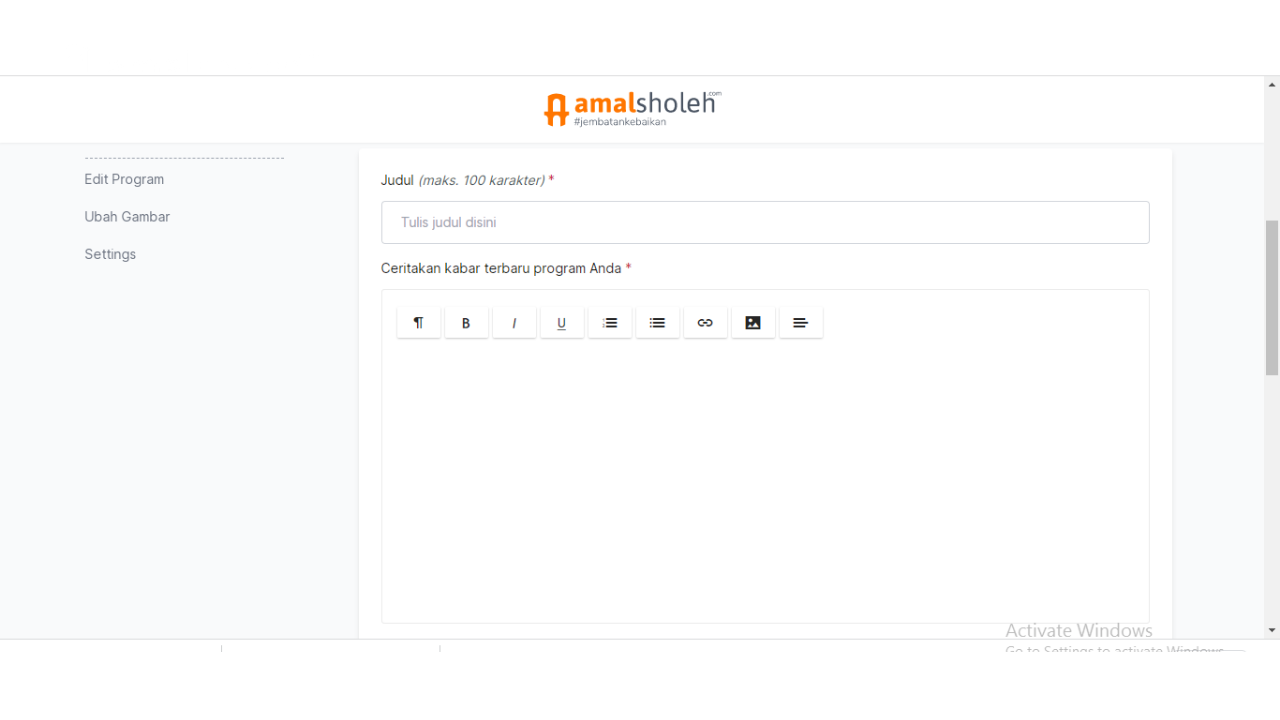 Kabar berita - Amalsholeh Helpdesk