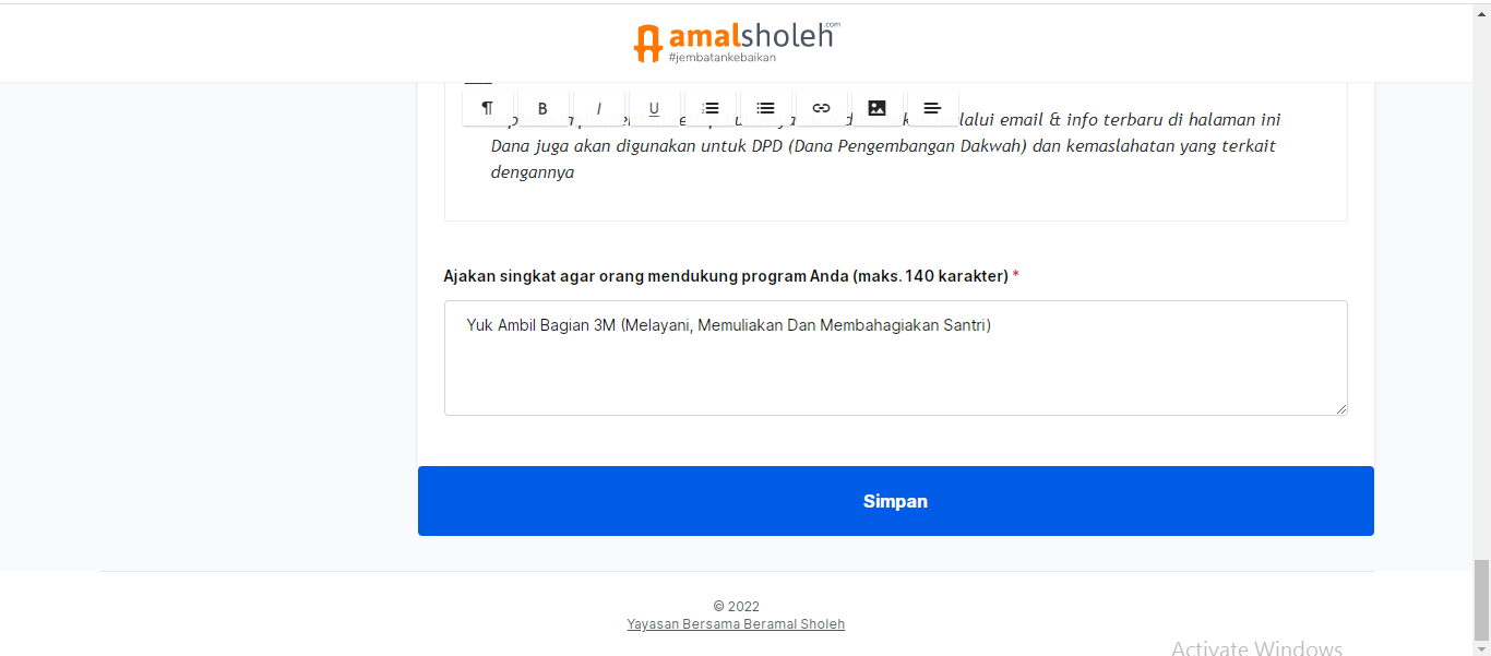 Edit Program - Amalsholeh Helpdesk